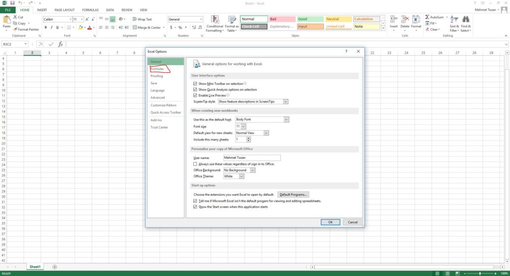 Column Labels Are Numbers Instead Of Letters in Microsoft Excel 2013 ...